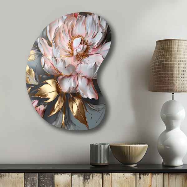 DesignArt Pink Grey Peonies Elegance IV - Peonies Boom Shape ...