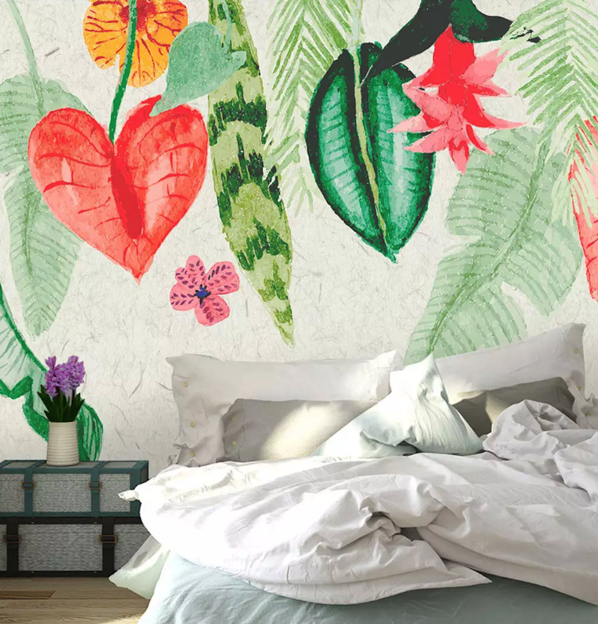 Bay Isle Home™ Leaf Soft Floral Watercolor Tropical Leaves Removable ...