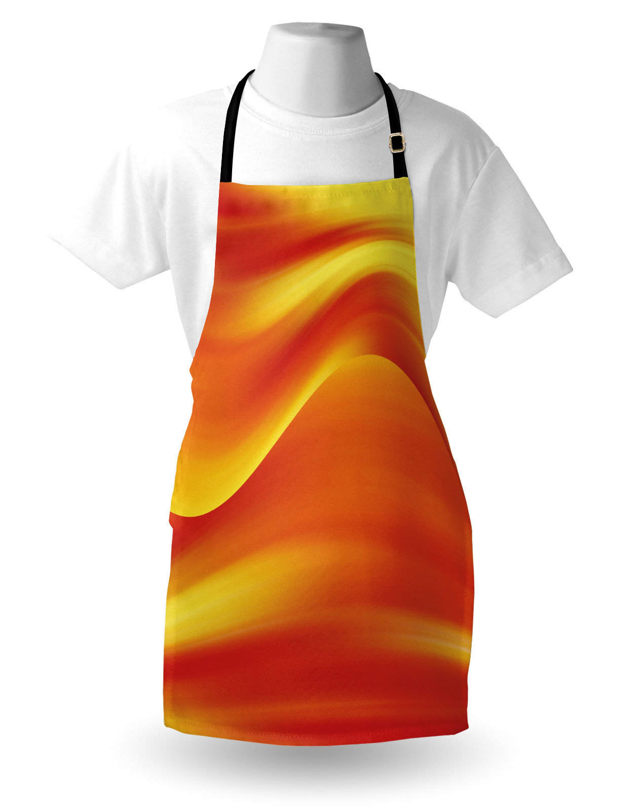 Dakota Fields Orange Apron Unisex Abstract Digital Waves Adult Size ...