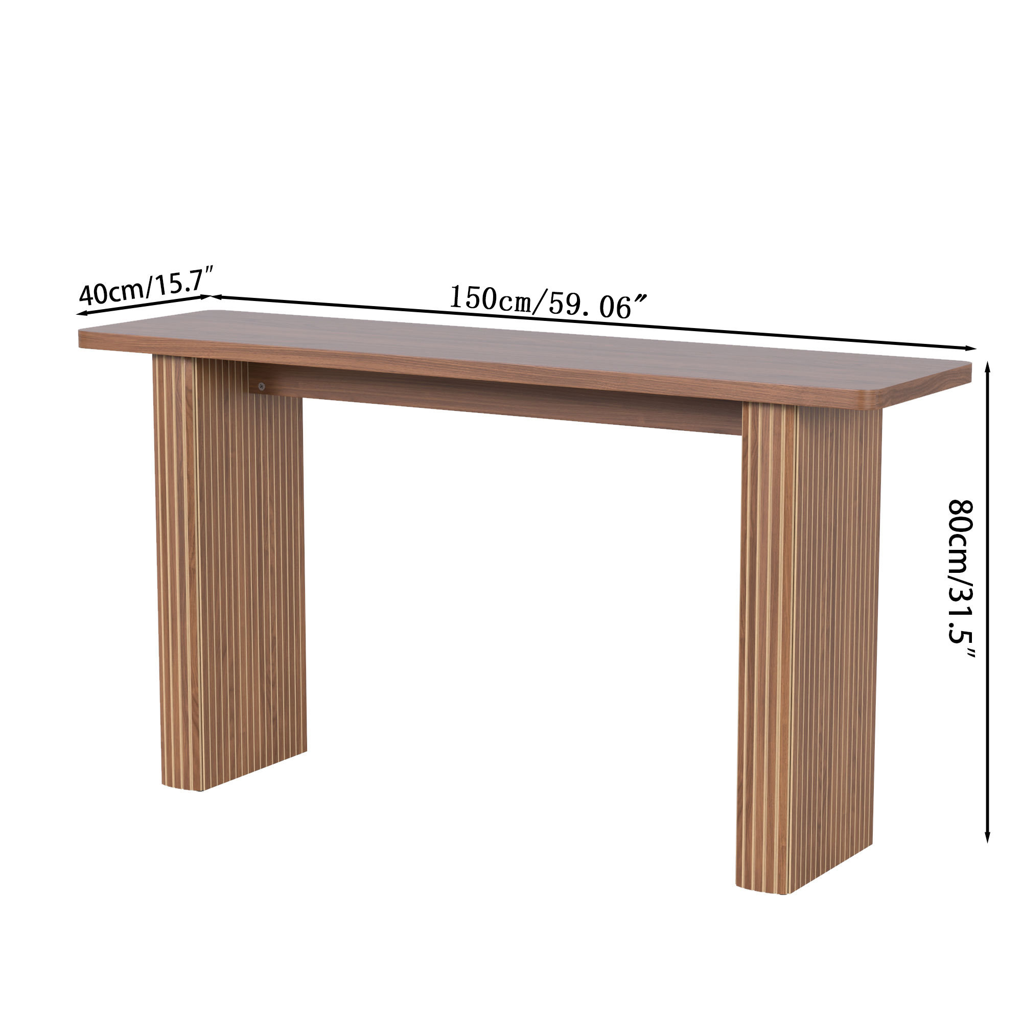 Latitude Run® Rectangular Console Table, Long Fluted Entryway Couch ...