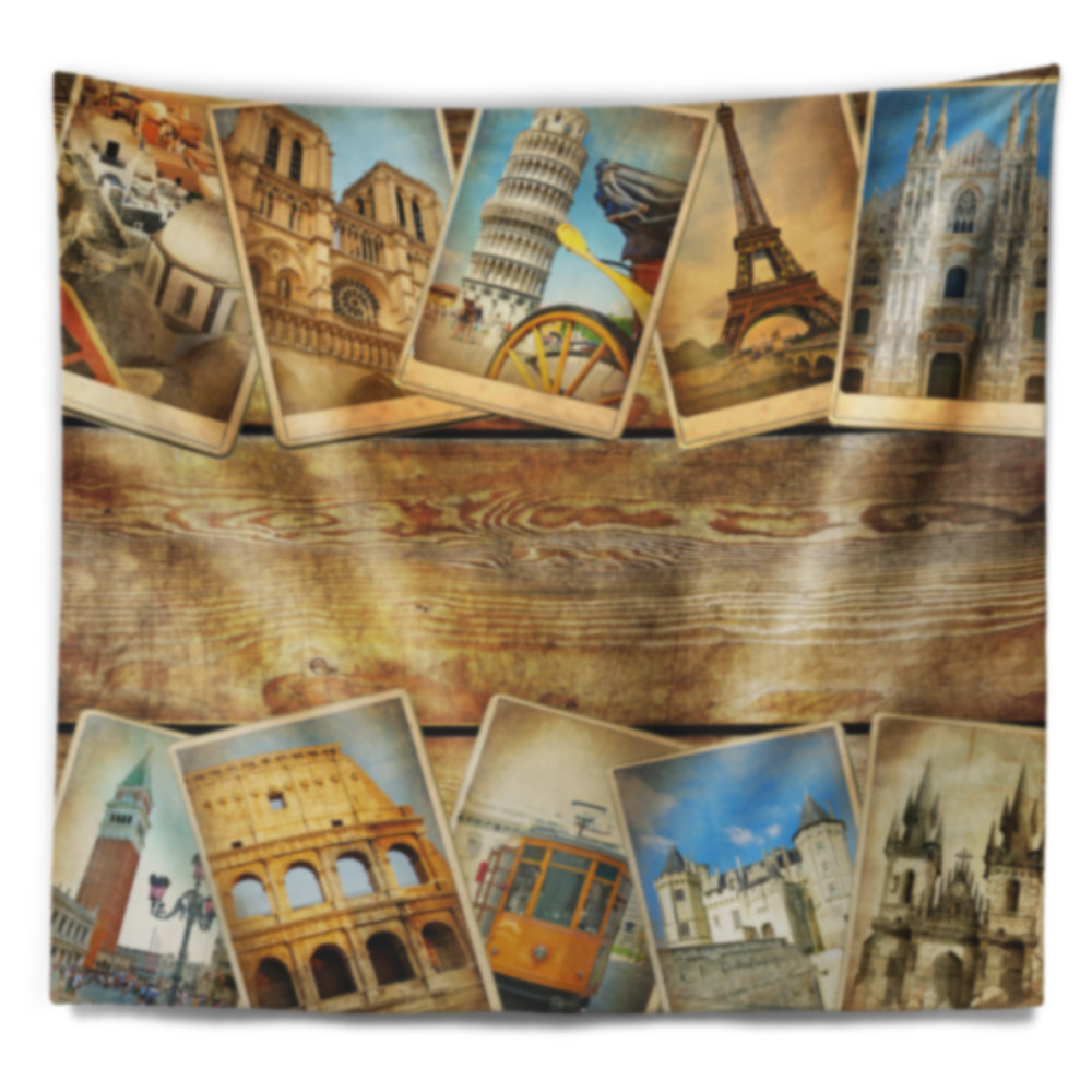 East Urban Home Vintage Collage Cards Tapestry | Wayfair