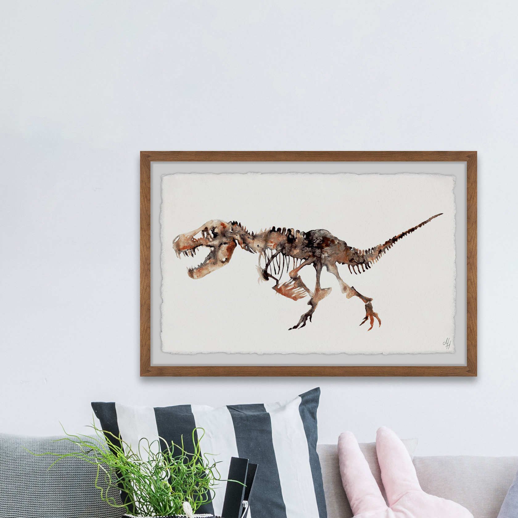 Isabelle & Max™ Serafino 'Big T-Rex Skeleton' Framed Print | Wayfair