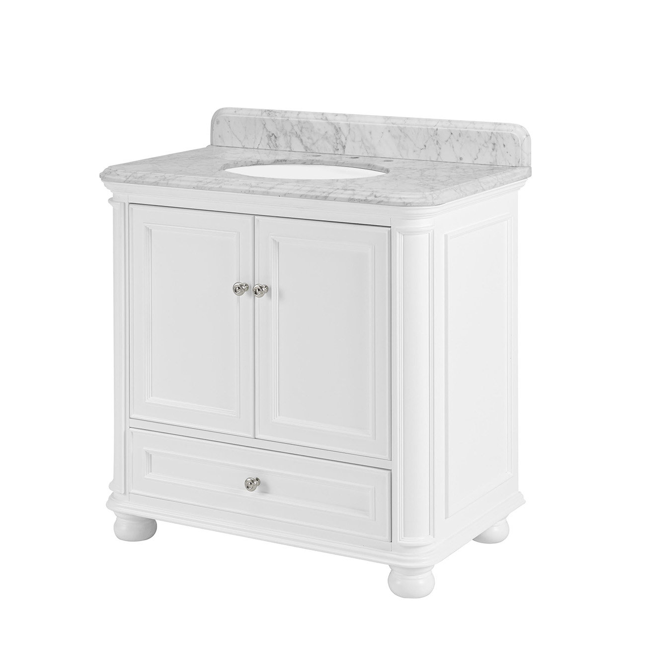 Charlton Home® Clarencia 36'' Single Bathroom Vanity with Carrara ...