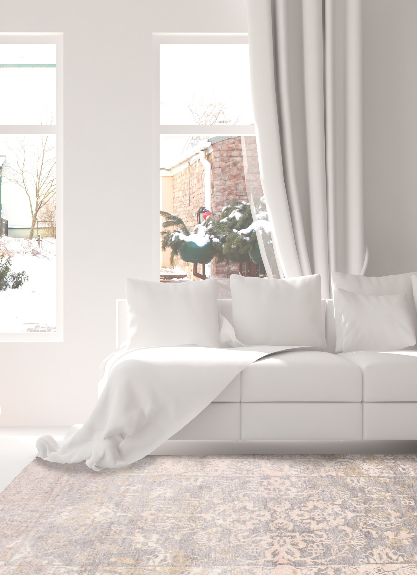 Bungalow Rose Kampmann Abstract Hand Knotted Gray Area Rug | Wayfair