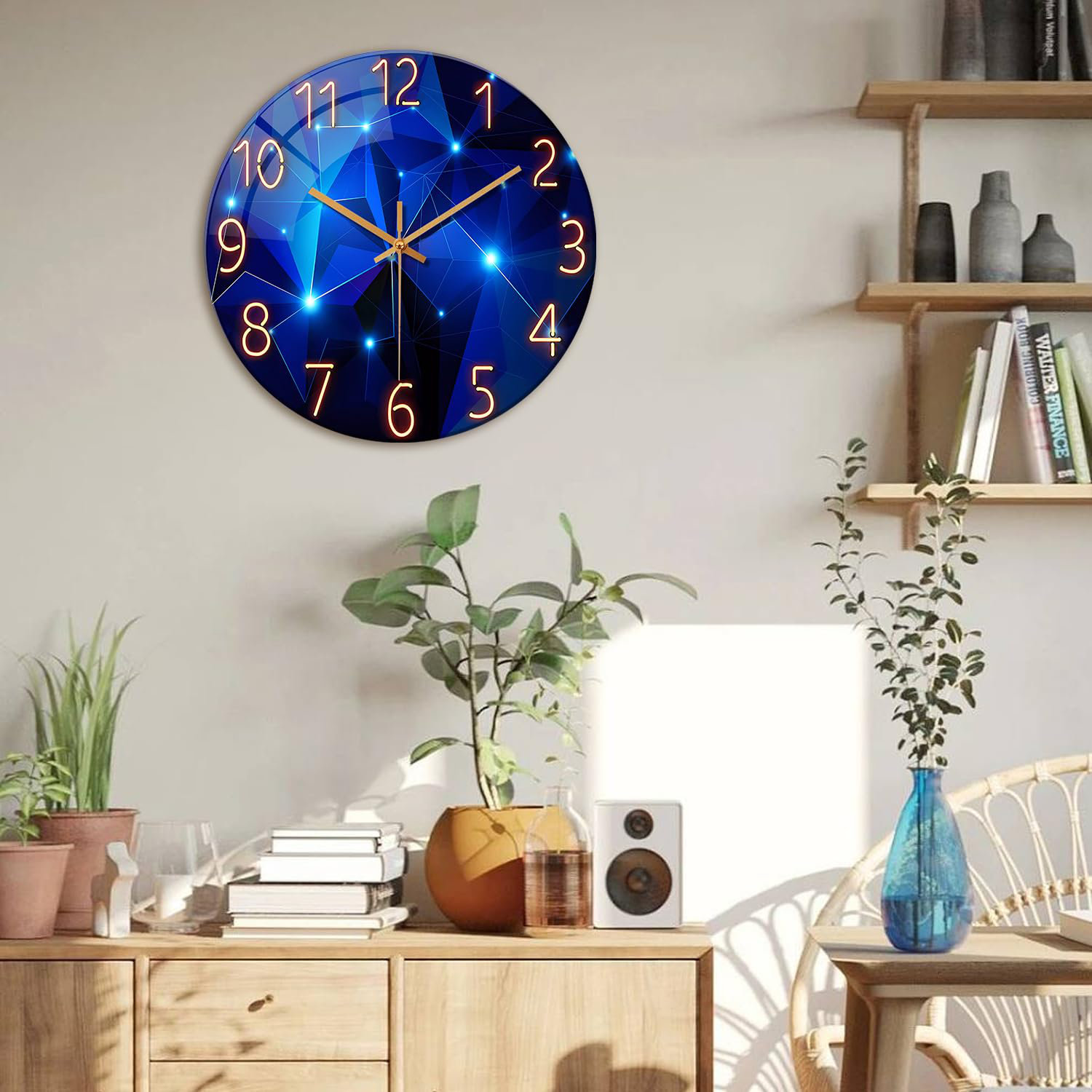 Latitude Run® Blue Wall-Clocks For Living Room Decor - Kitchen Clocks ...