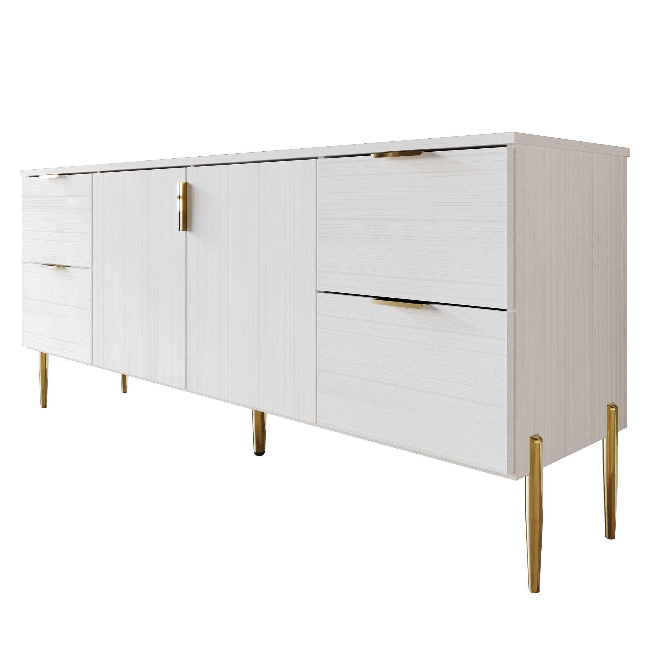 Everly Quinn Tiniya 59.65" Wide 4 Drawer Buffet Table & Reviews | Wayfair