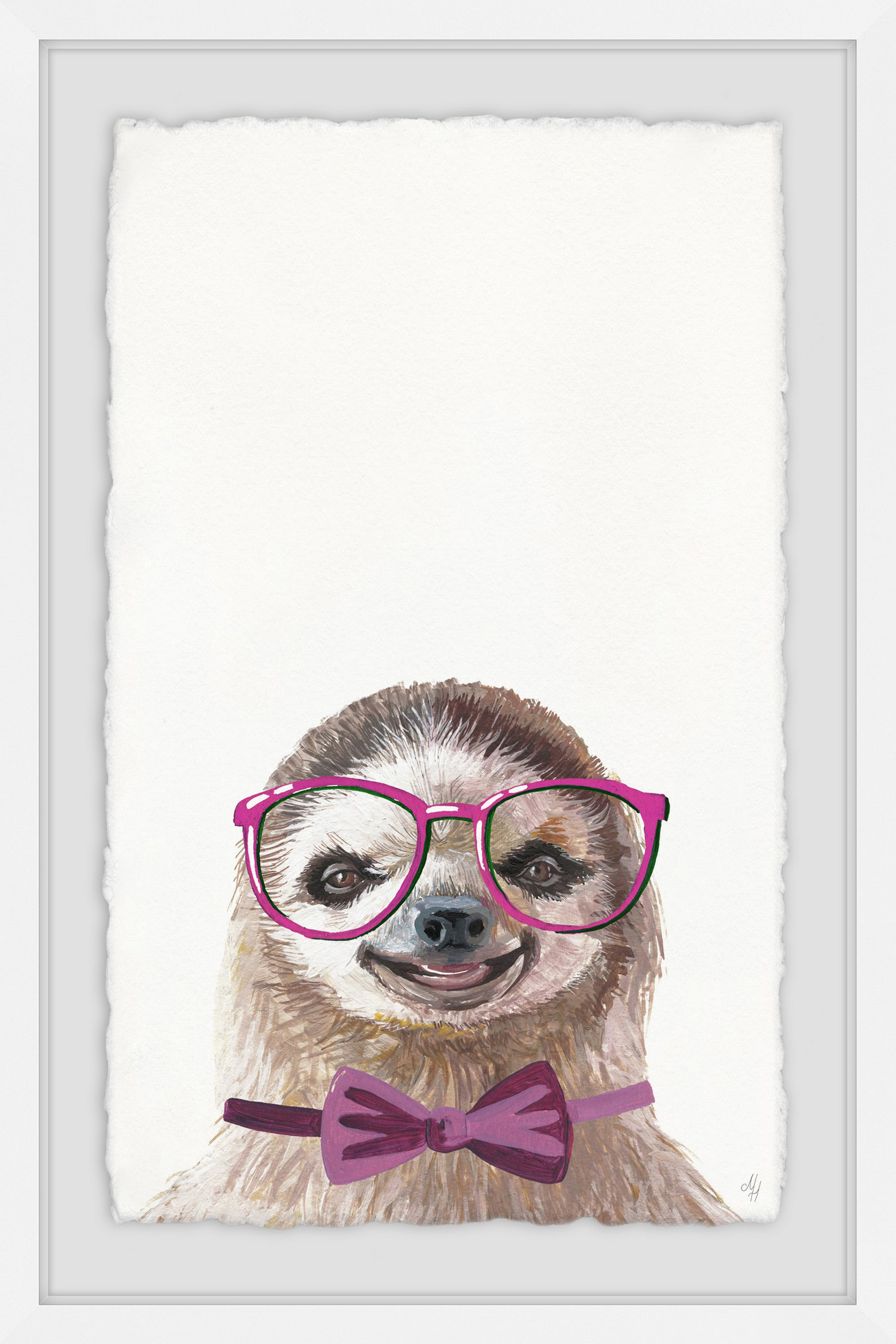 Wrought Studio Dulaney 'Sloth with a Bow' Framed Print - Wayfair Canada