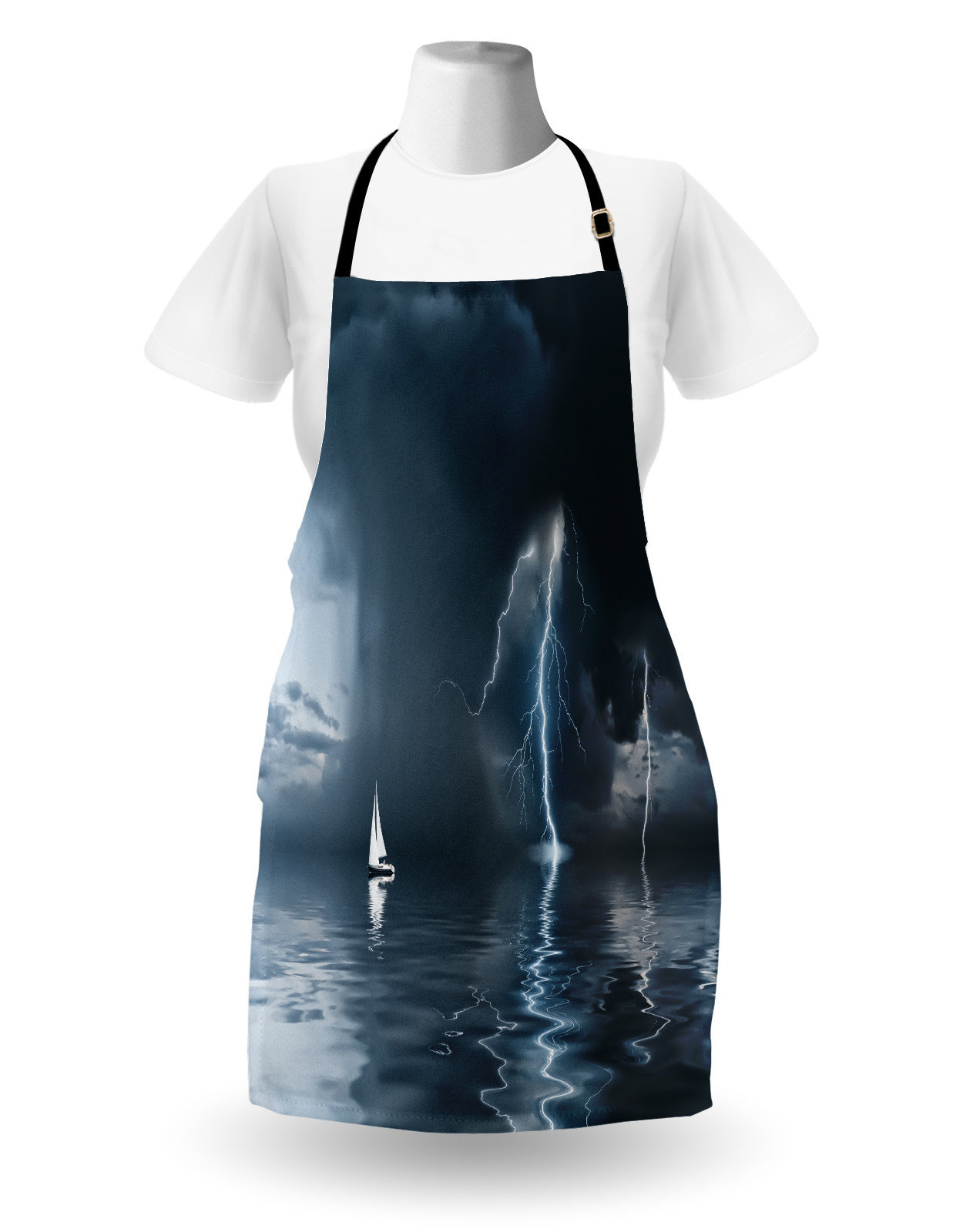 East Urban Home Bungalow Rose Sailboat Apron Unisex Yacht at the Ocean ...