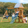 ROBUD Wooden Swing Set with Slide and 2 Swing(s) & Reviews | Wayfair