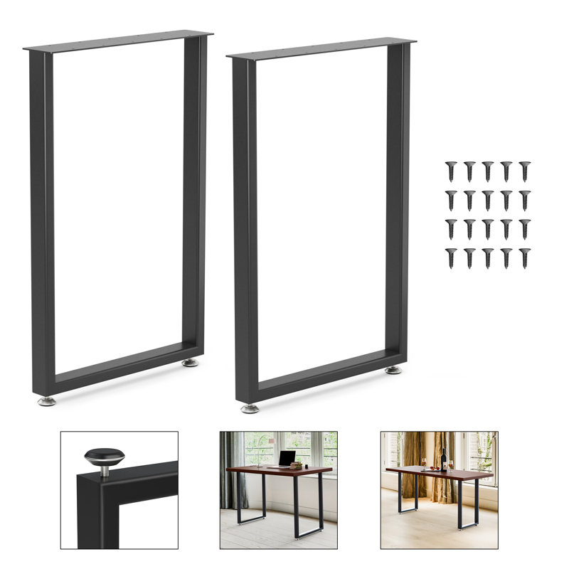 Symple Stuff Aadirath Anaisabel Square Black Metal Dining Table Legs ...