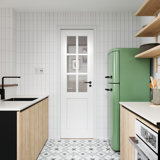 ARK DESIGN Clear Glass 6-Lite Prefinished Door Slab Solid Manufactured ...