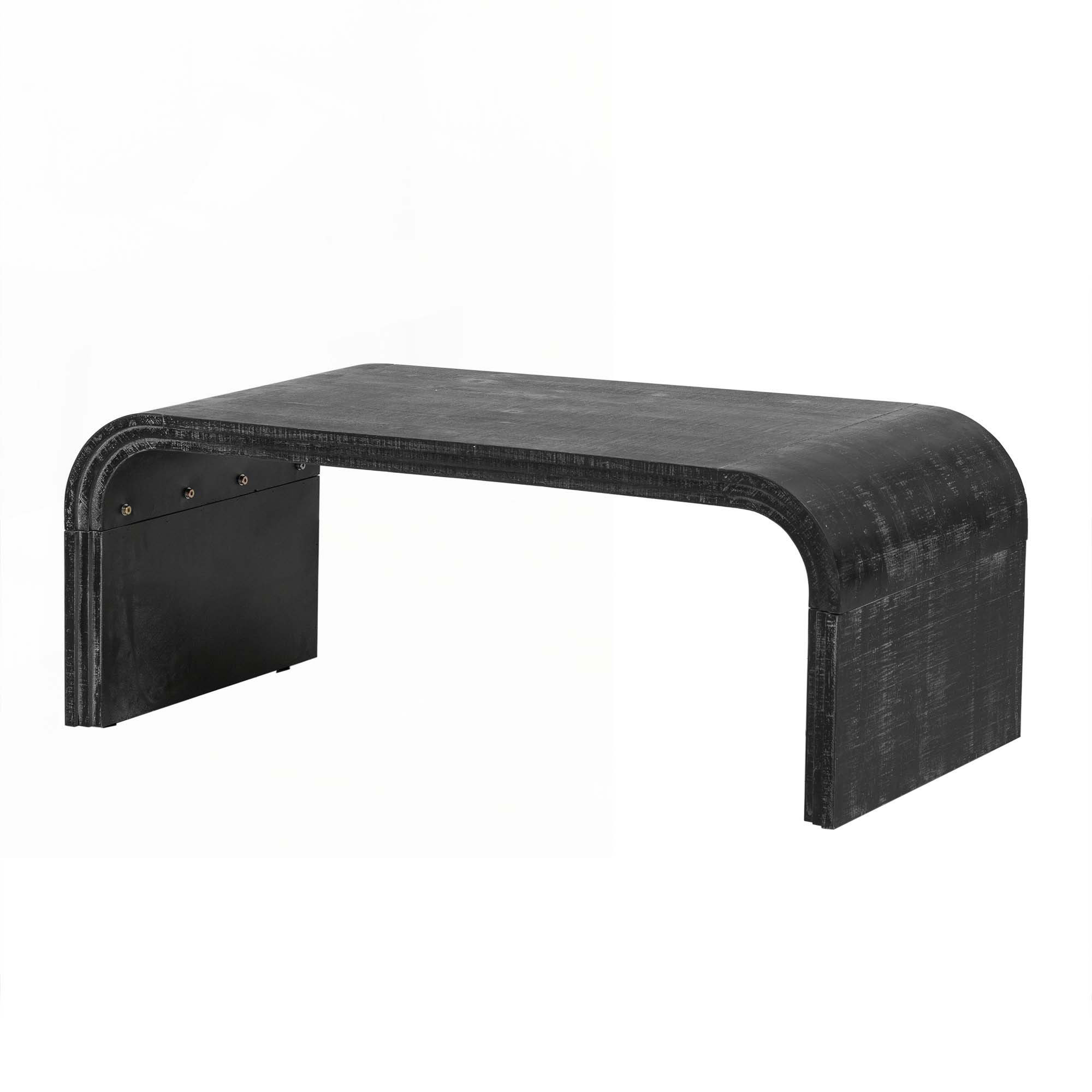 Gracie Oaks Wood Console Table with Curved Art Deco Design, Sled | Wayfair