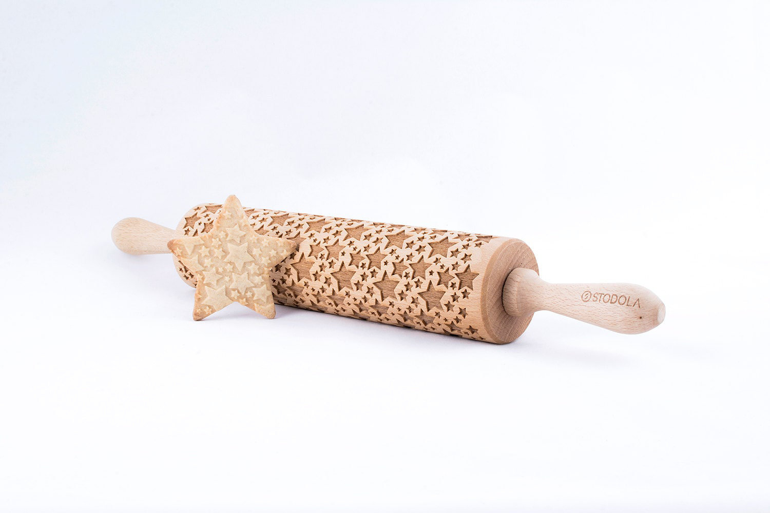 Stodola Engraved Large Wood Rollin Pin with Classic Stars Pattern | Wayfair