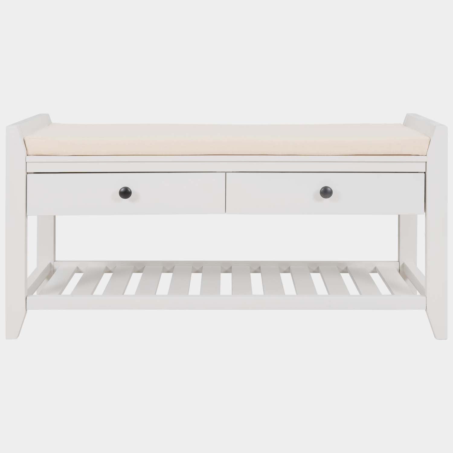 Red Barrel Studio Meirav Shoe Rack with Cushioned Seat and Drawers ...