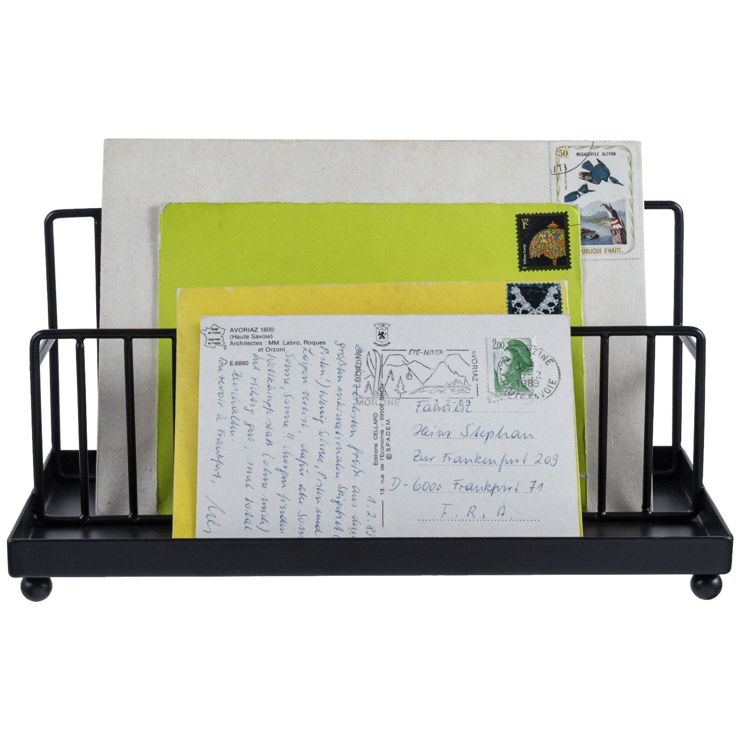 Ebern Designs Metal Wire Mail Holder Desk Organizer | Wayfair