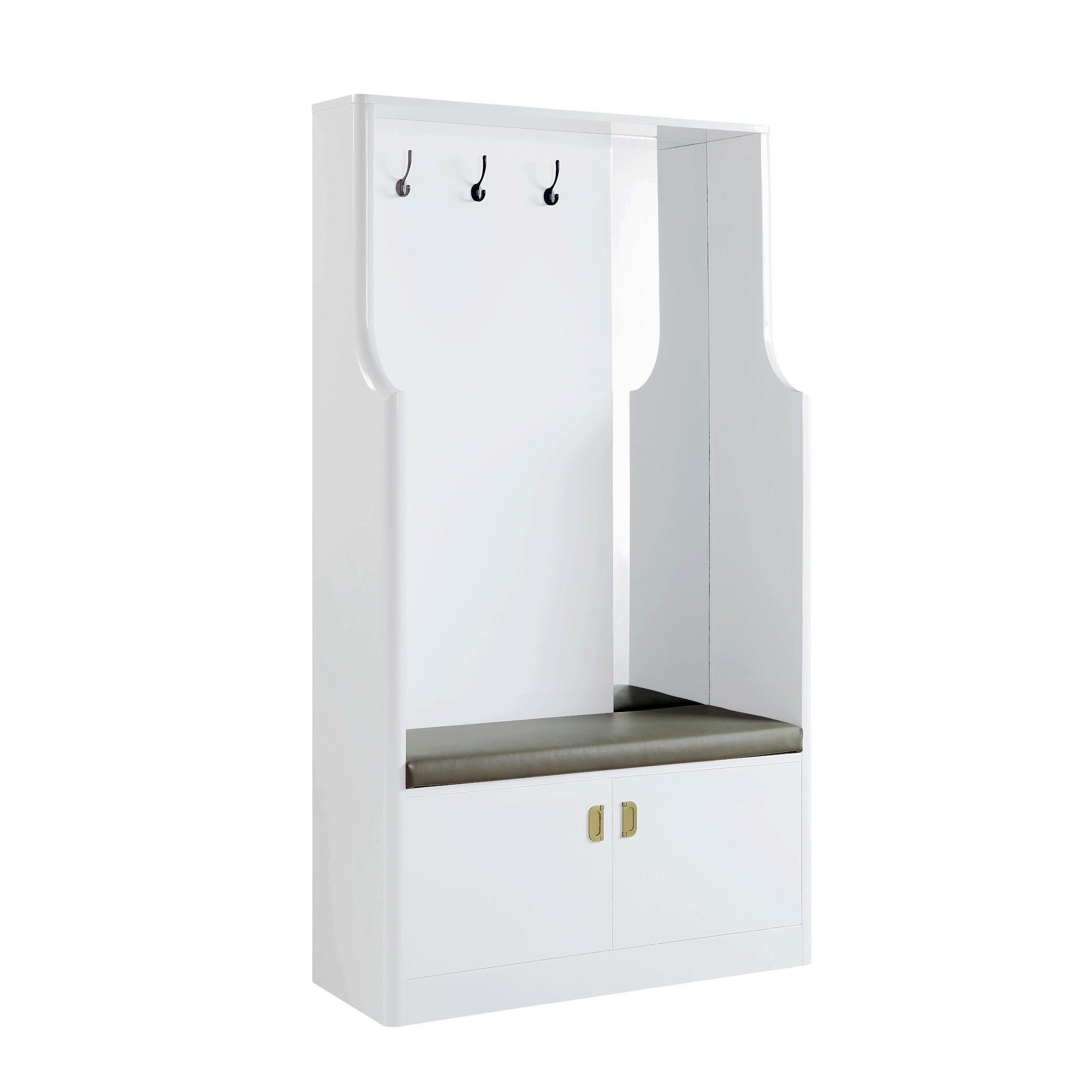 Hokku Designs Edelfried Contemporary Rectangular Hall Tree with 3 Hooks ...