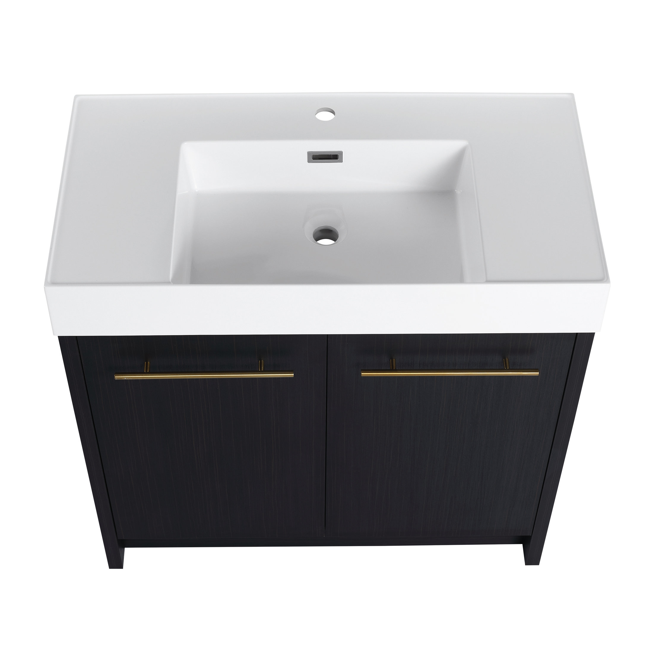 Taroo Clocks 36 Inch Freestanding Bathroom Vanity with Resin Sink, With ...