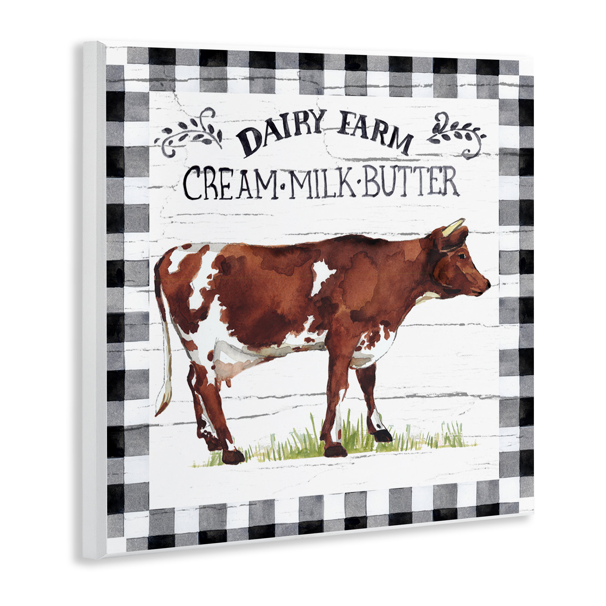 Ophelia & Co. Rustic Spring Cow Wall Plaque Art by Elena Vladykina ...