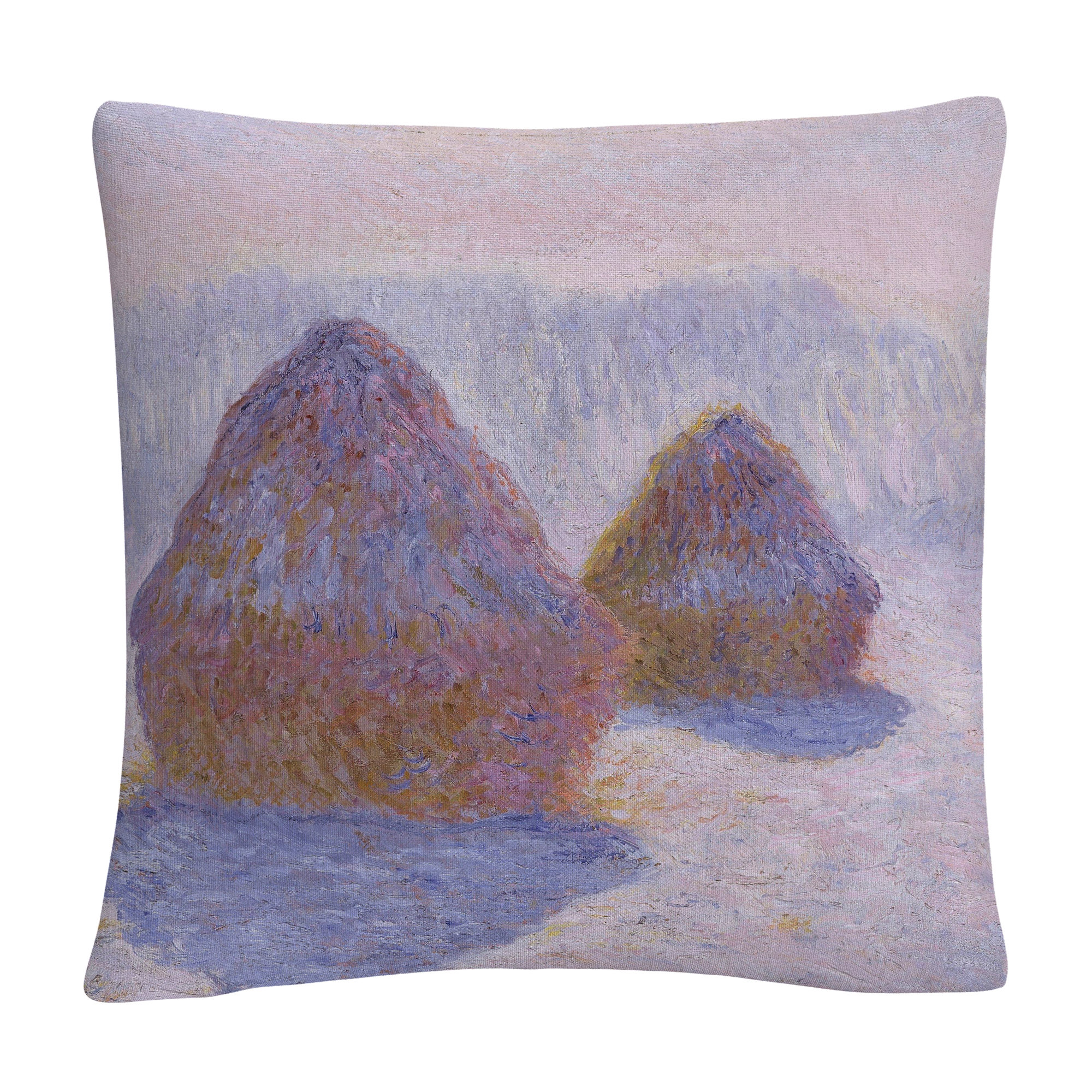 Trademark Fine Art Aoife Haystacks Effect of Snow and Sun Throw Pillow ...
