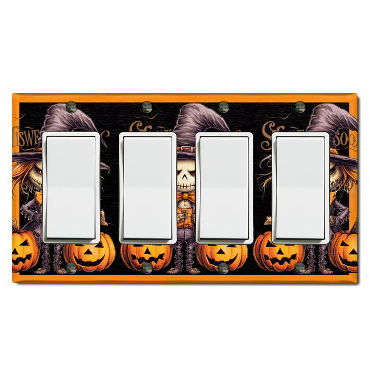 WorldAcc Metal Light Switch Plate Outlet Cover (Halloween Spooky Scare ...