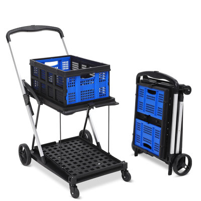 VEVOR Multi Use Functional Collapsible Cart, 198 lbs Capacity 2-Tier ...
