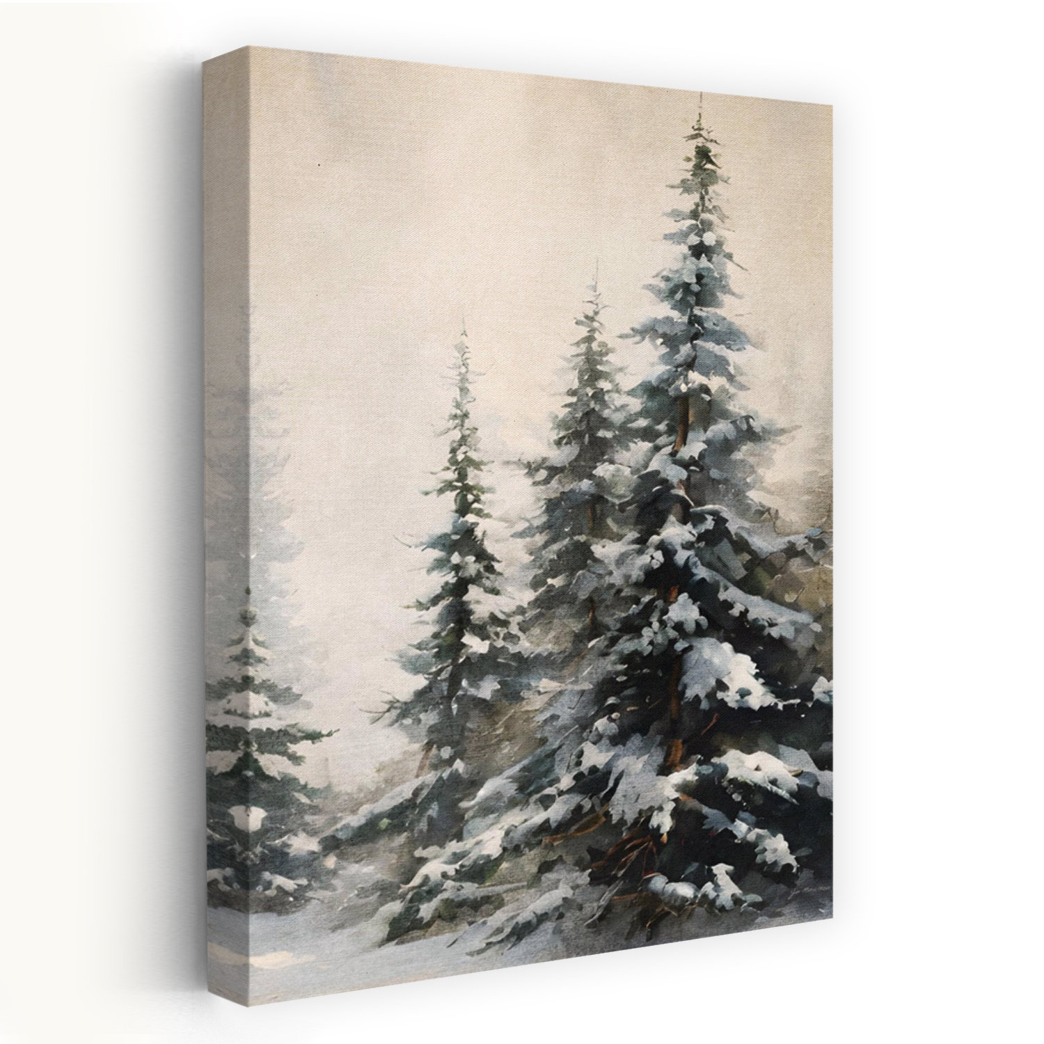 Union Rustic Winter Pines III Abstract Contemporary Pine Tree Landscape ...