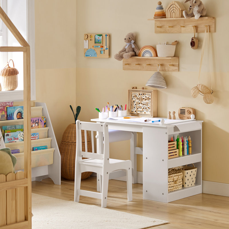 Harriet Bee Ilarie Rectangular Preschool Kids Art And Craft Table Set ...