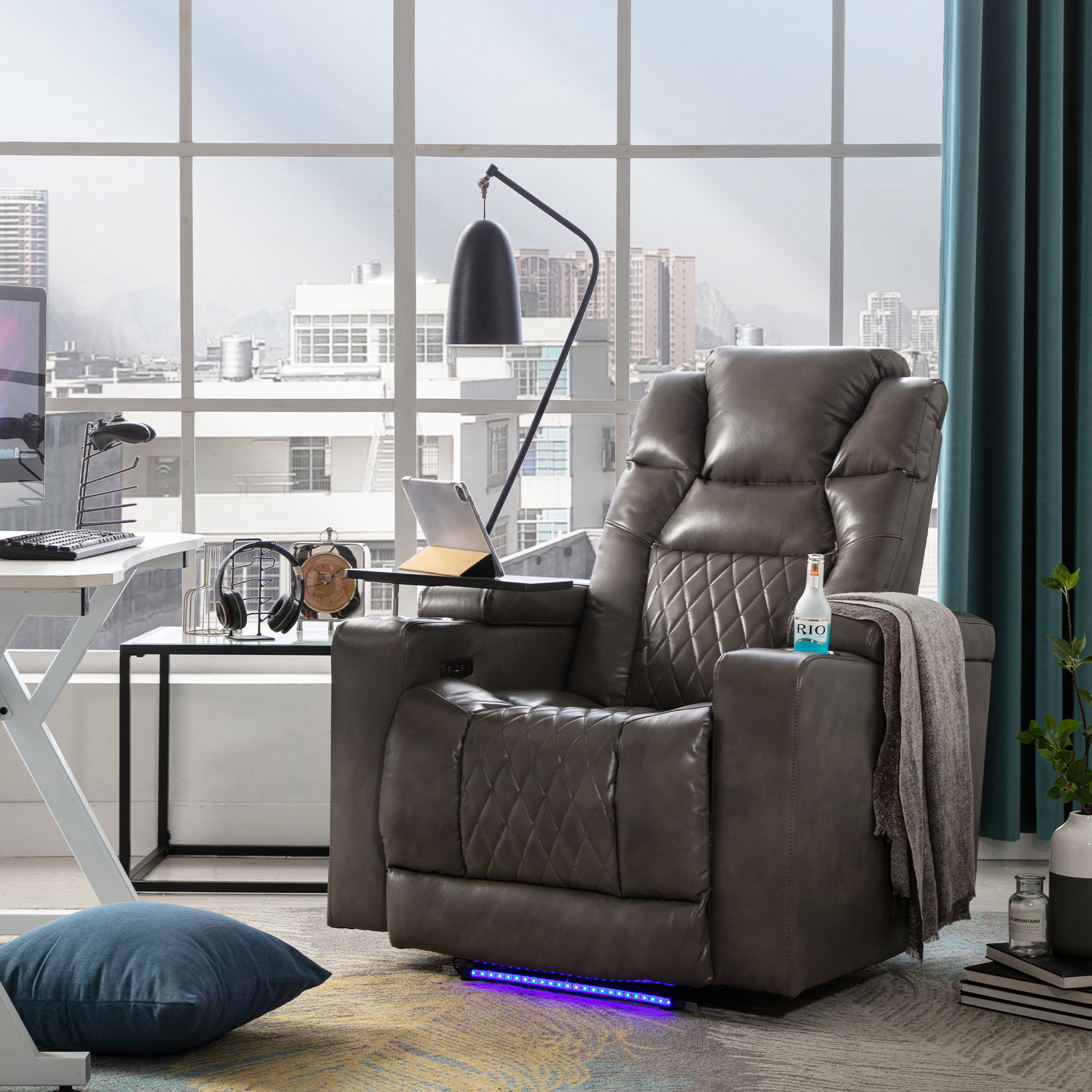 Brayden Studio® Power Motion Recliner With USB Charging Port And Hidden ...