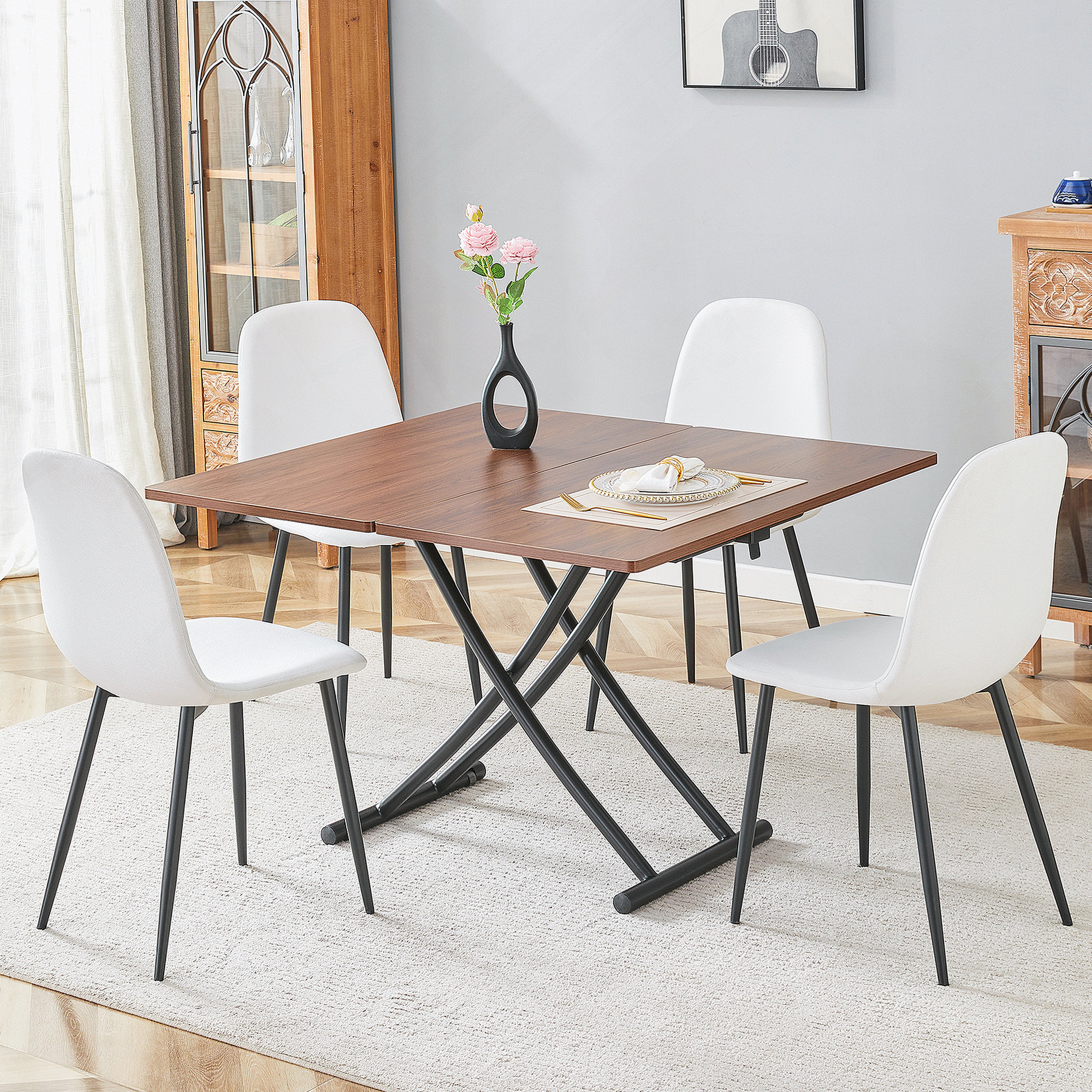 Latitude Run® Table And Chair Set.Modern Multifunctional Lifting ...