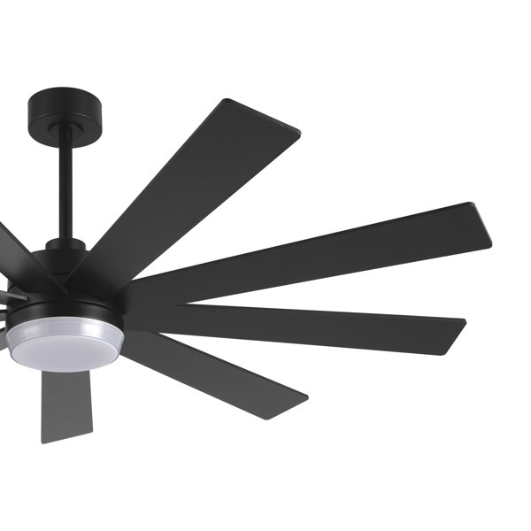 Wade Logan® 65" Babrak 9 - Blade LED Standard Ceiling Fan with Remote ...