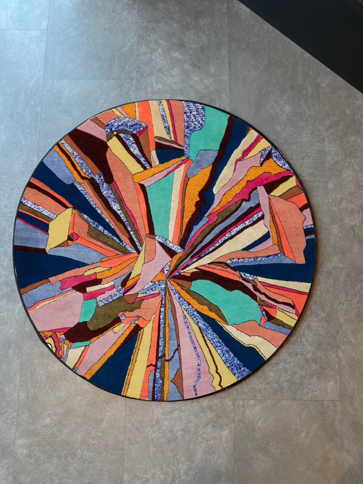 Dakota Fields Multi-Colored Abstract Round Rug | Wayfair