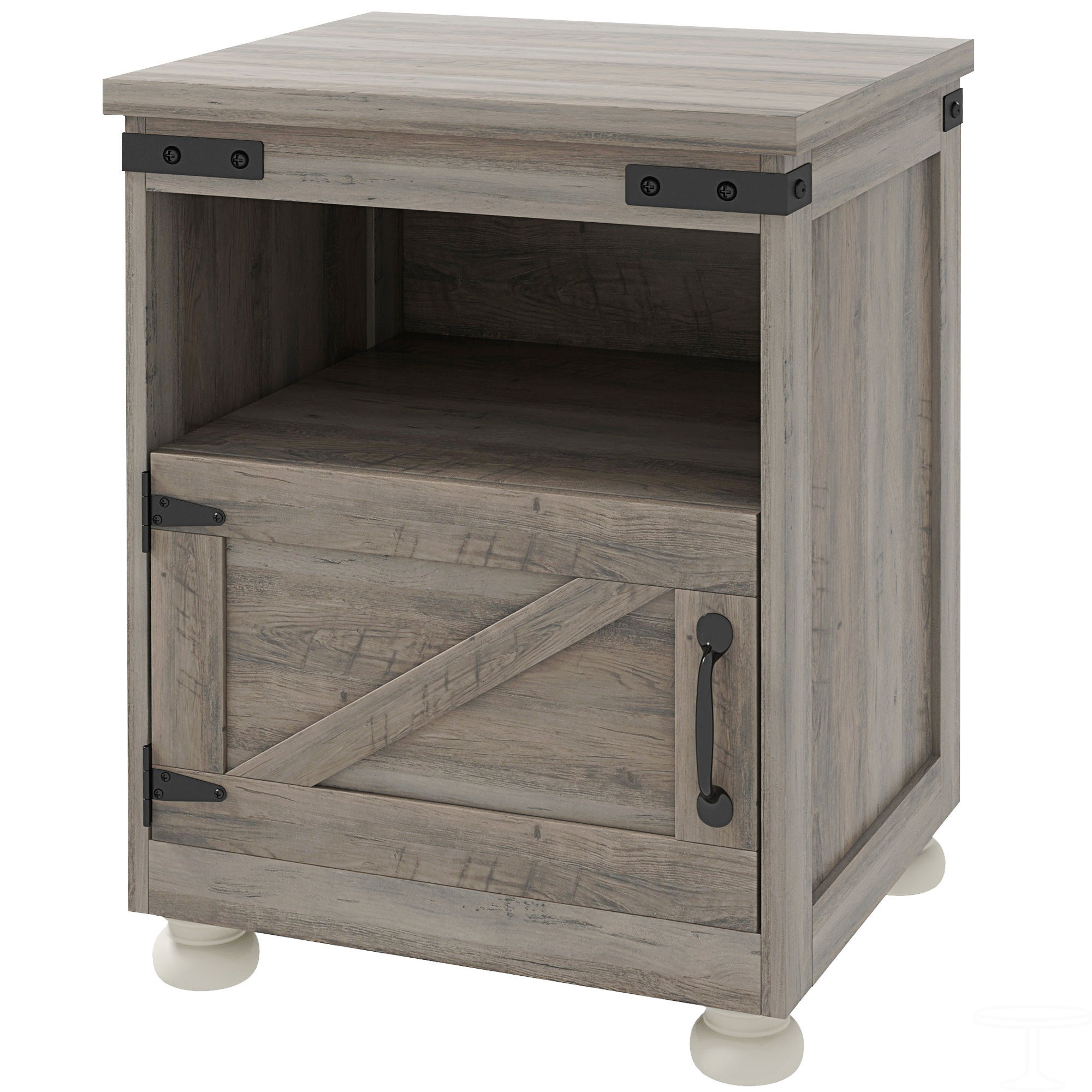 Gracie Oaks Small Side Table With Storage, Farmhouse End Table With ...