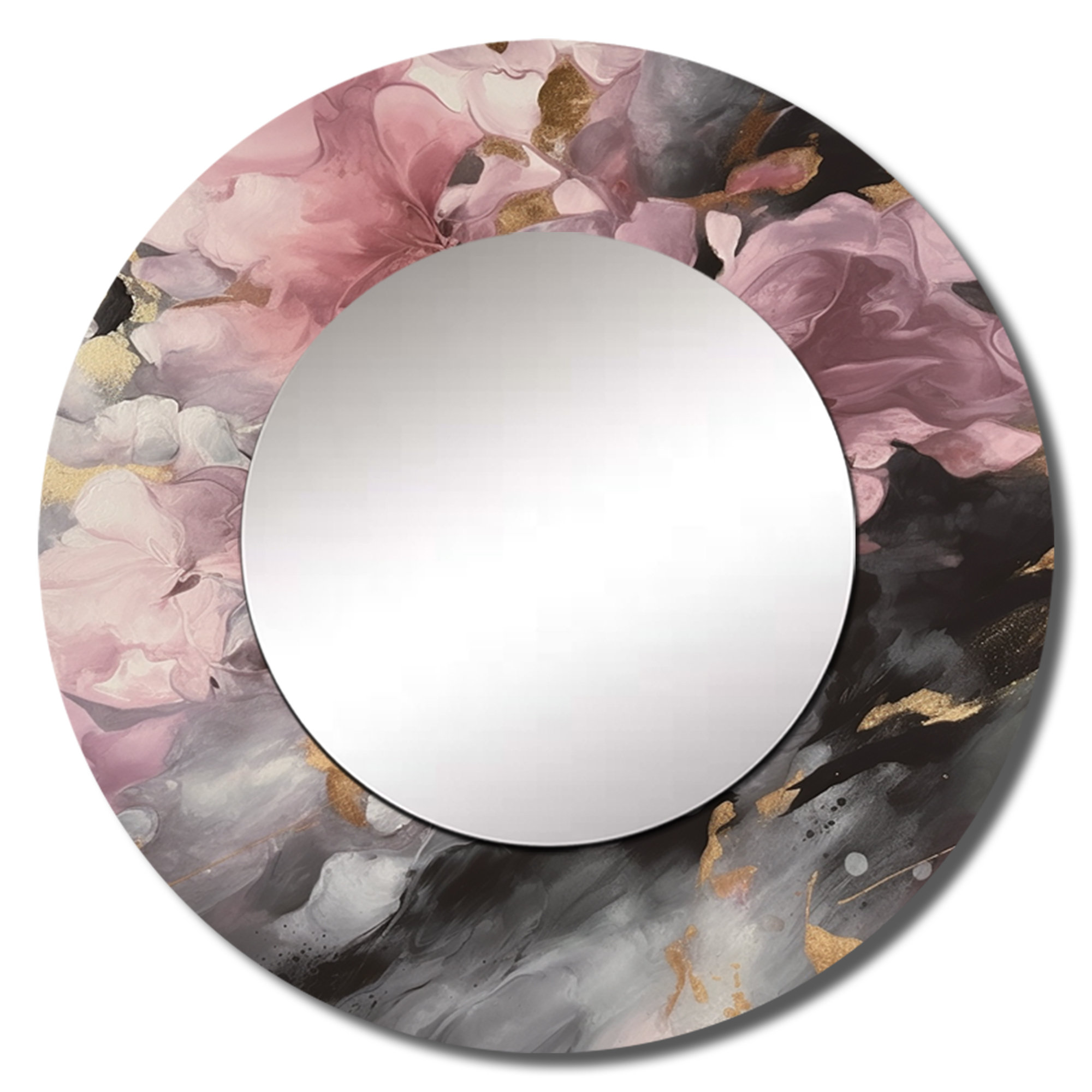East Urban Home Pink Hydrangea Blooms - Floral Hydrangea Round Mirror ...