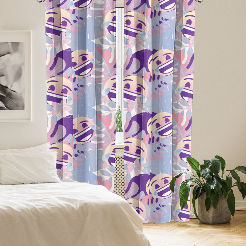 East Urban Home Amba Microfiber Semi-Sheer Curtain Pair | Wayfair