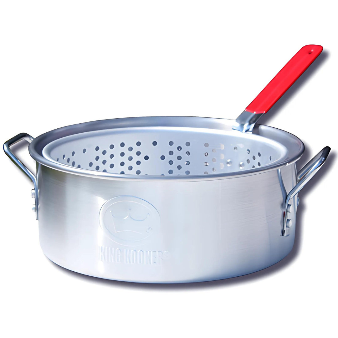 King Kooker 10 Qt. Aluminum Fry Pan with Two Helper Handles and Punched ...