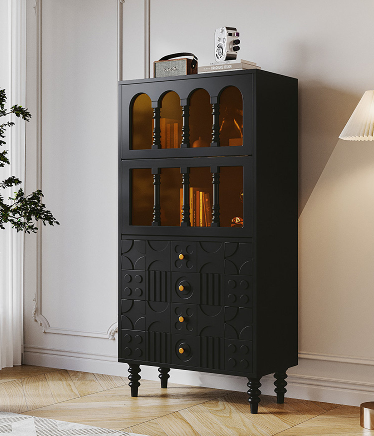 EliteFurnishings American Retro Multi-Functional Large-Capacity ...