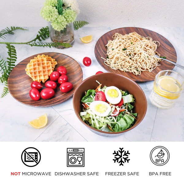 Loon Peak® 12-Piece Dinnerware Set, Melamine Dishes Set With Bowls And ...