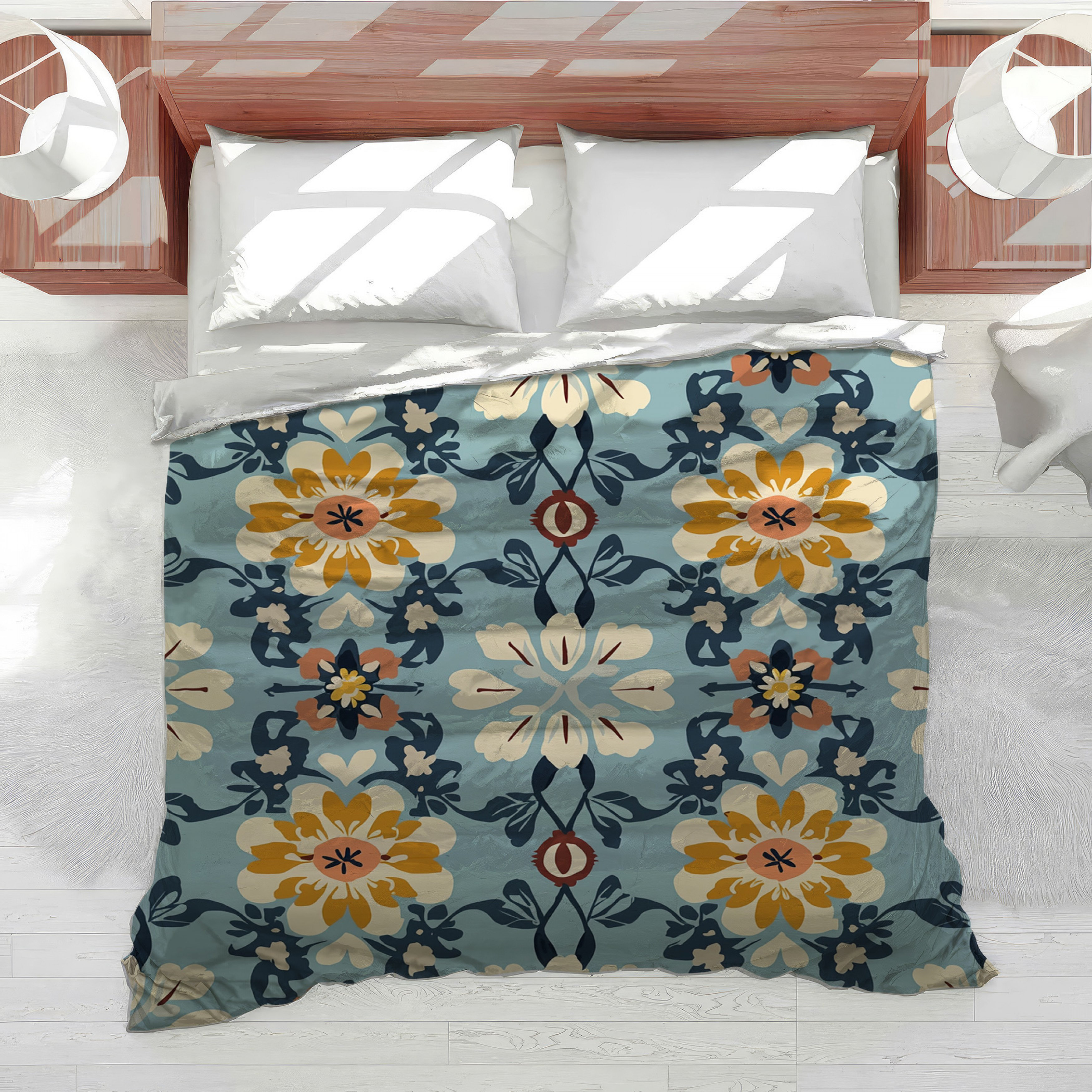 VisionDecor Floral Pattern Bedding Floral Duvet Cover Traditional | Wayfair
