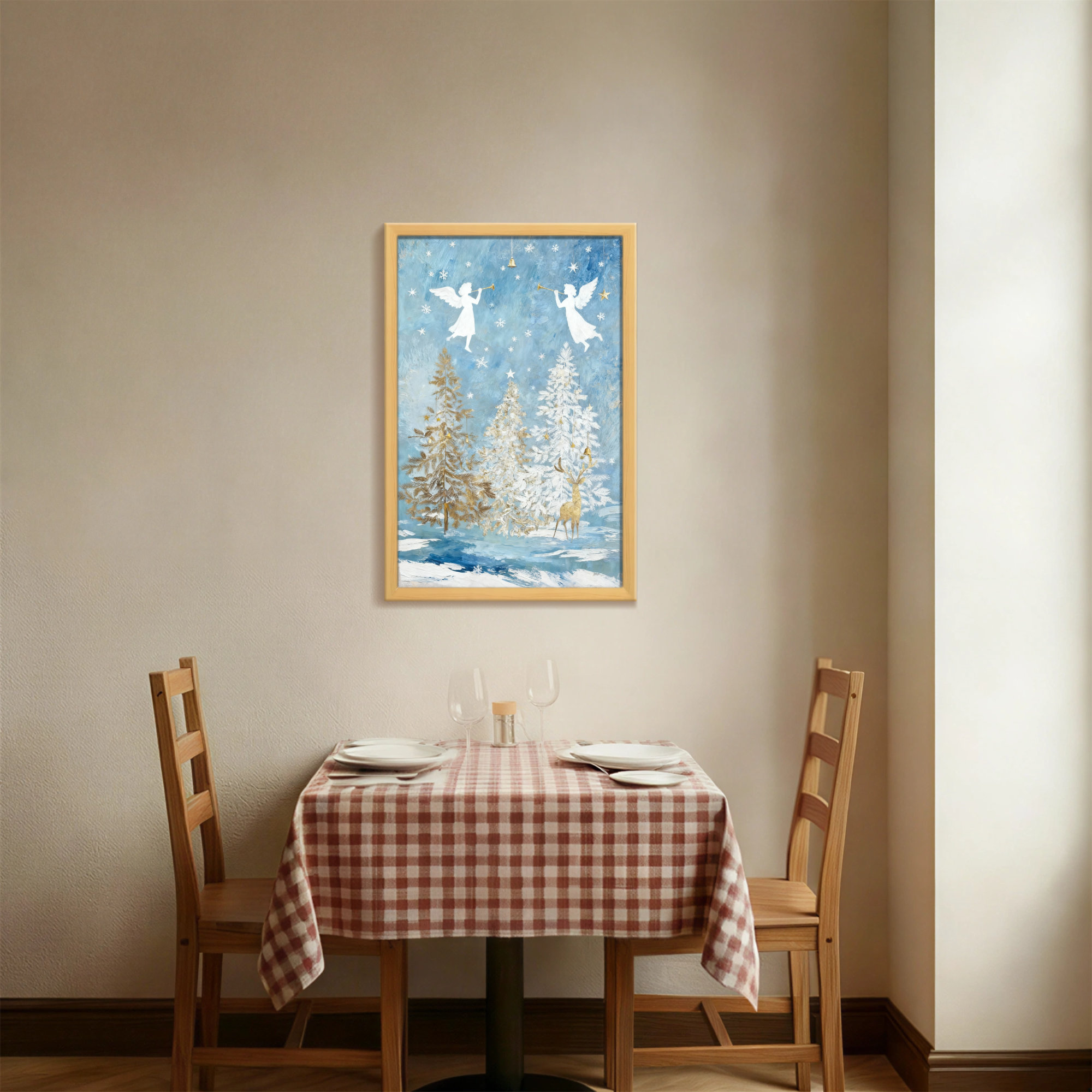 Astoria Grand Animals Angels Trees Deer Snow Stars Winter Blue Gold ...