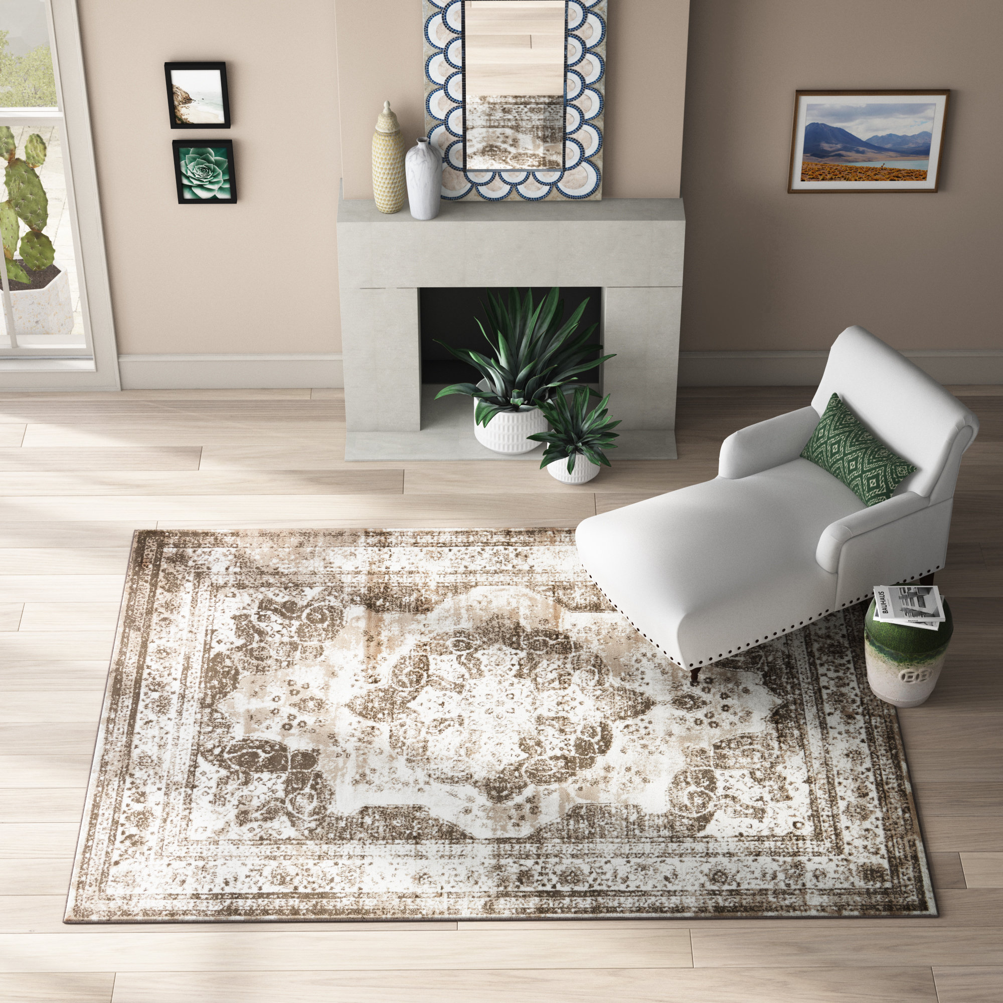 Mistana™ Brandt Oriental Light Brown Area Rug & Reviews | Wayfair