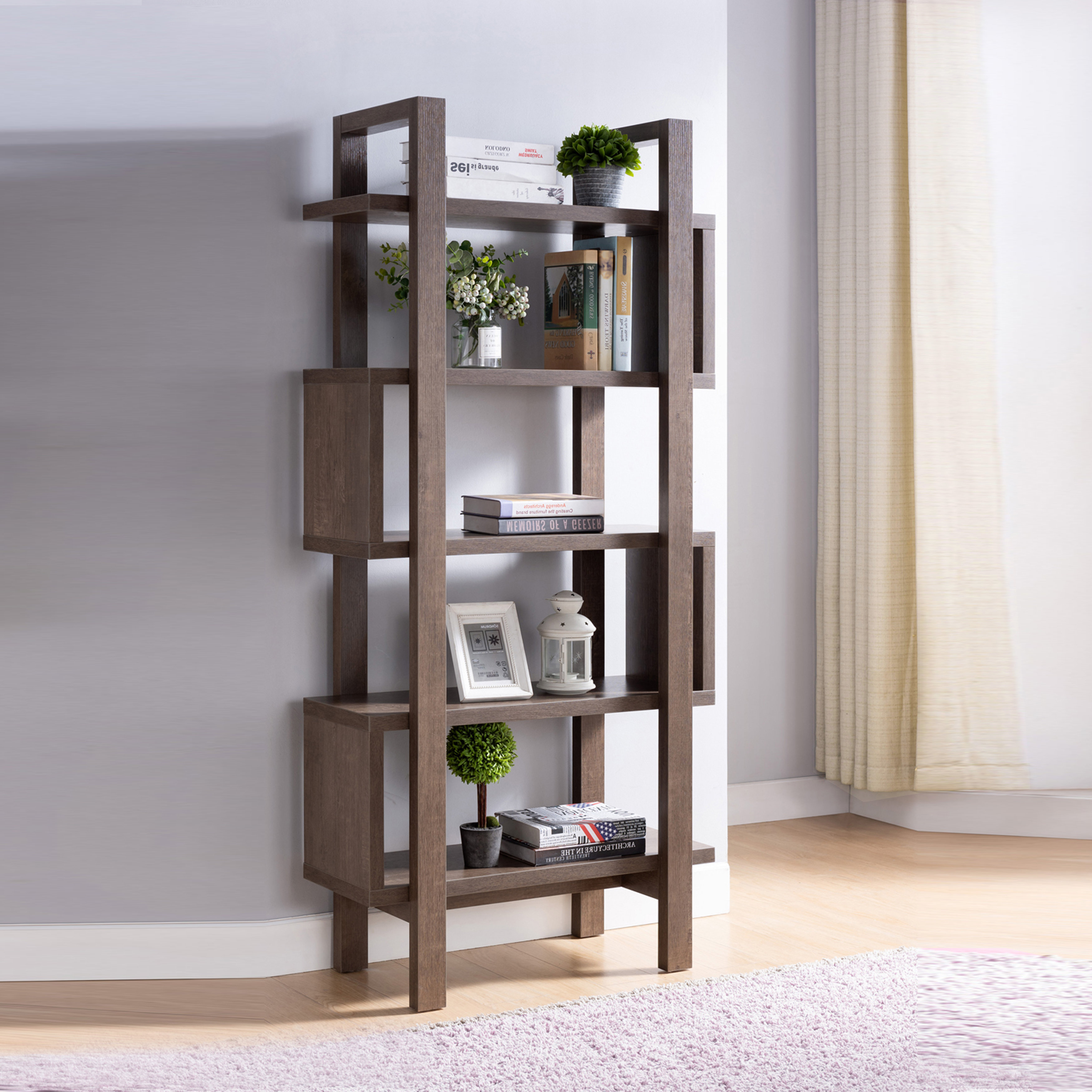 Union Rustic Mazzola Wooden Geometric Bookcase & Reviews | Wayfair