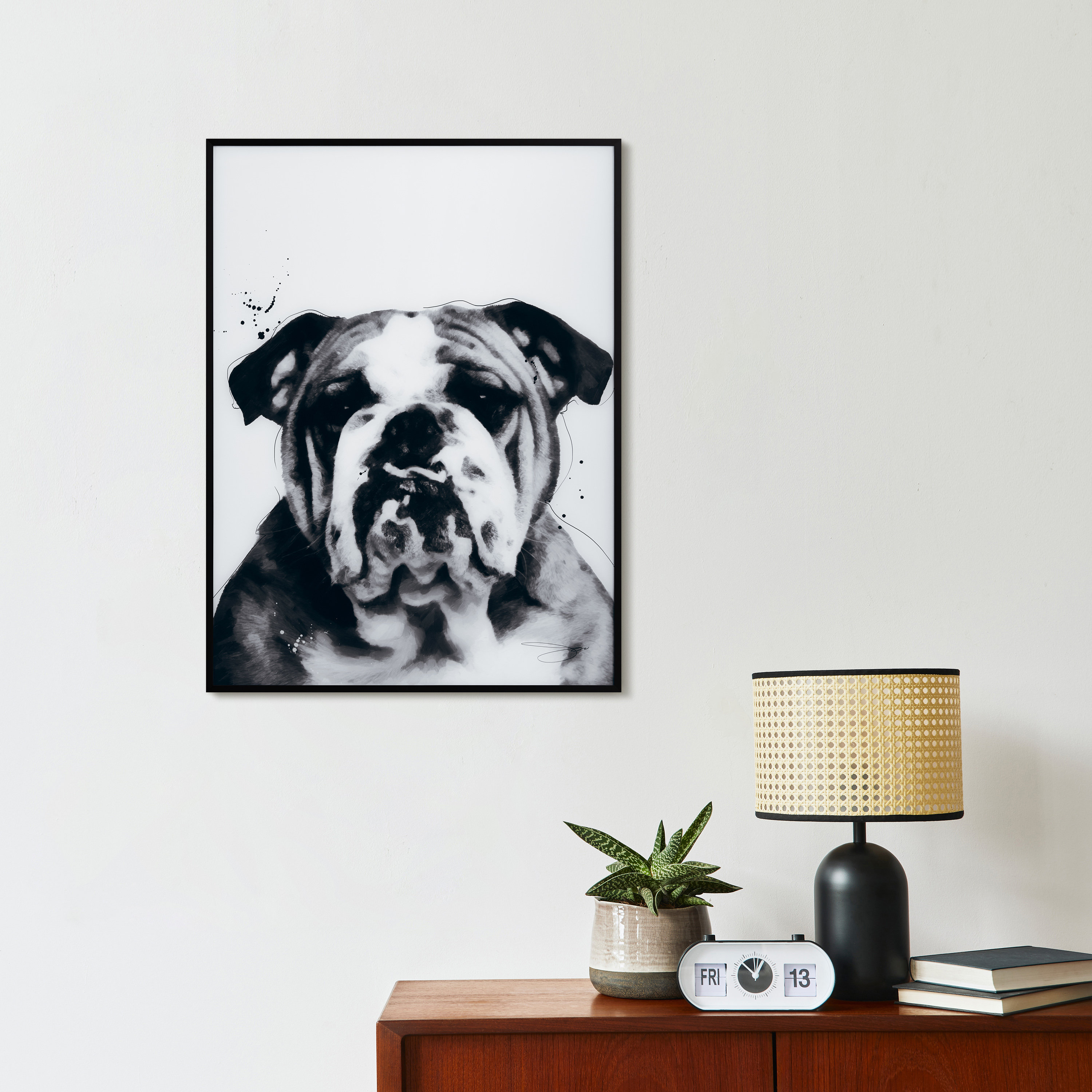 Red Barrel Studio® Bulldog - Picture Frame Graphic Art on Glass | Wayfair