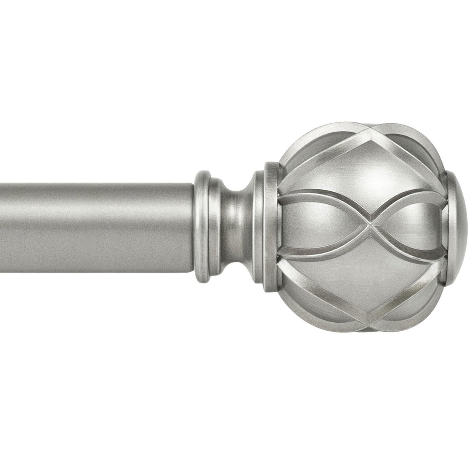 Lark Manor Antique Silver Adjustable Curtain Rod 32-86 Inch, Heavy Duty ...