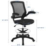 Modway Veer Drafting Chair - Reception Desk Chair - Flip-Up Arm ...