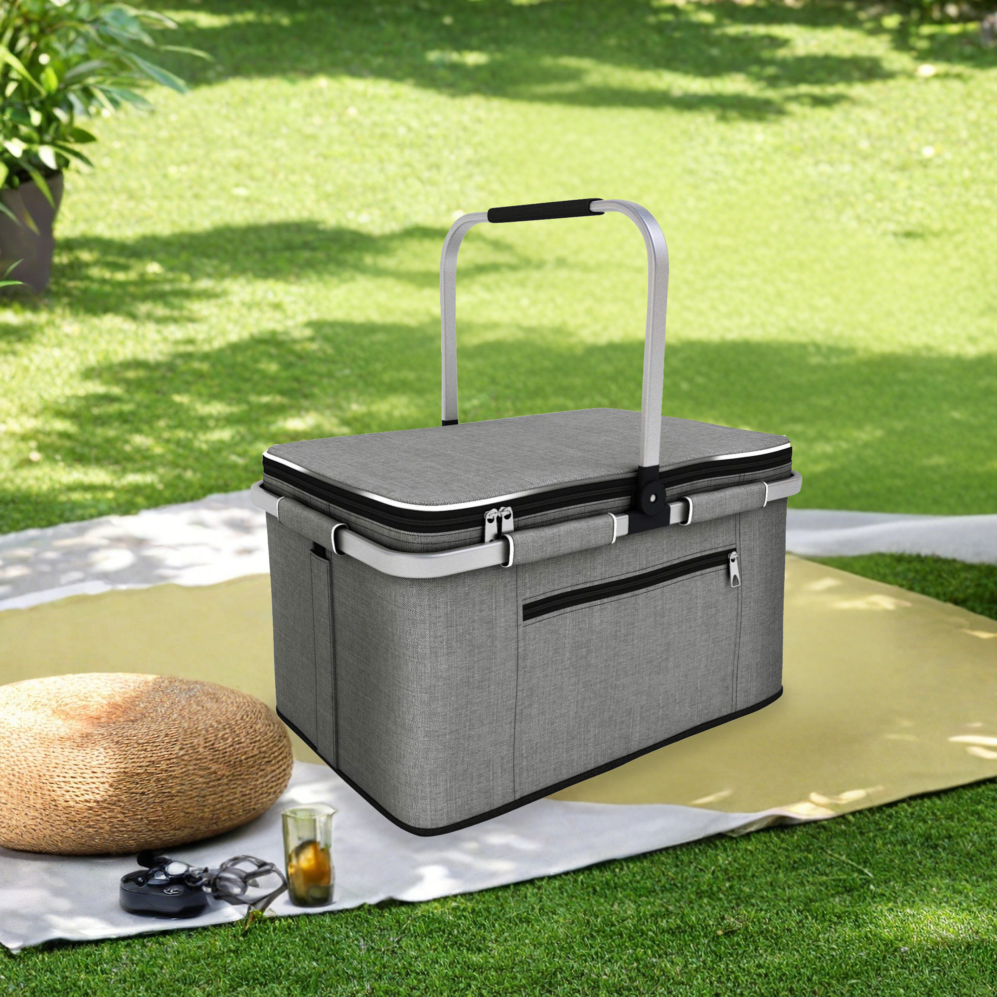 Arlmont & Co. Premium 35L Insulated Carrying Basket With Anti-Collapse ...