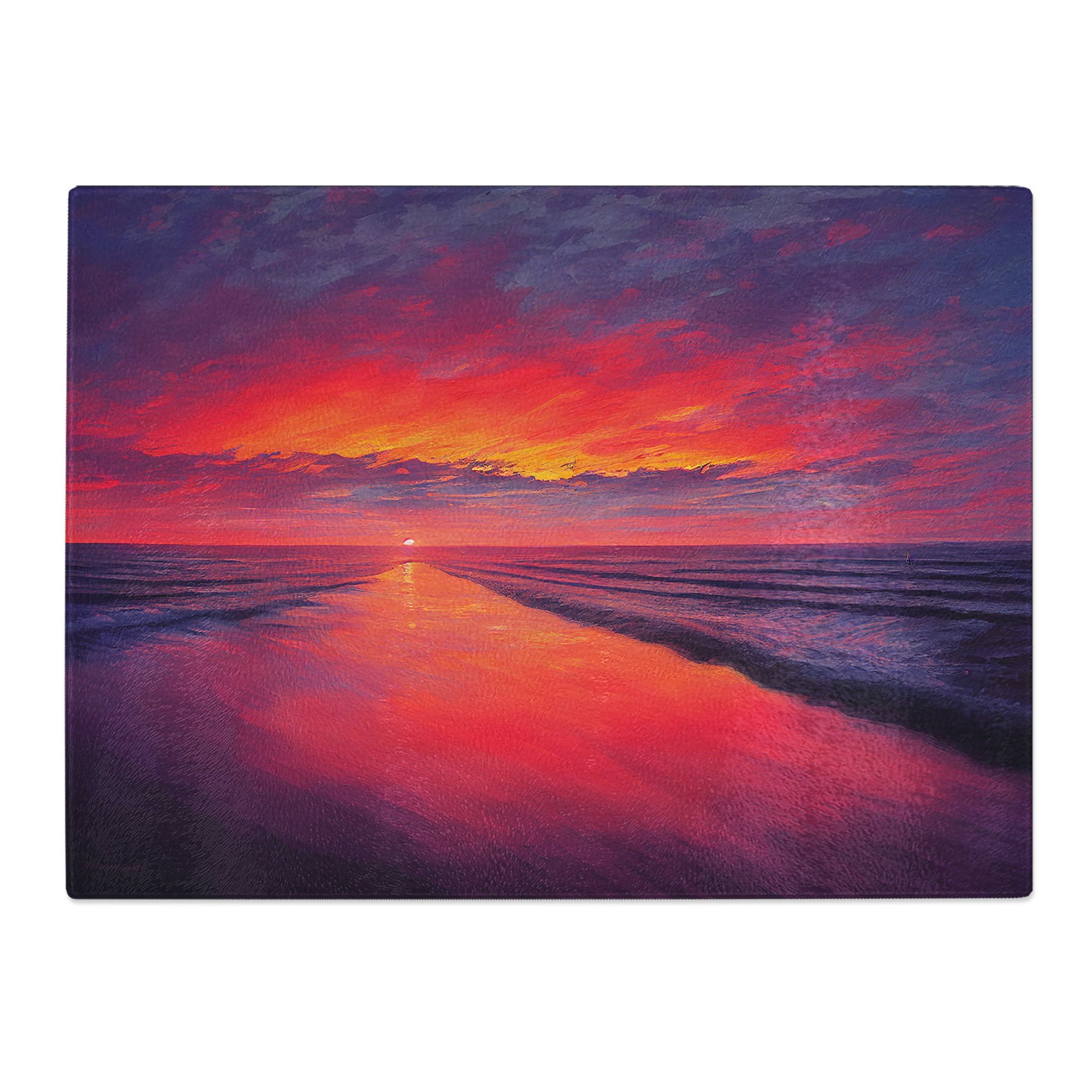 Breakwater Bay Lush Ocean Sunset Glass Chopping Board | Wayfair.co.uk