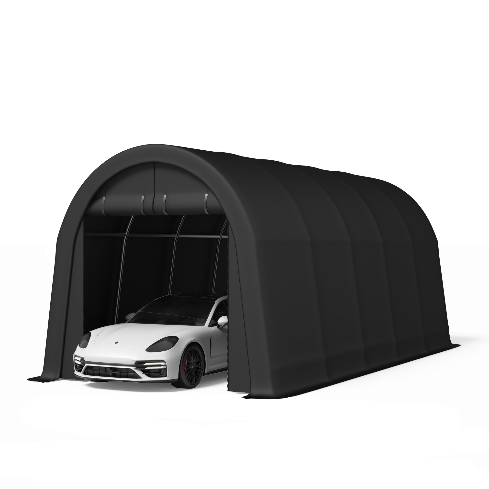 Erommy 10 Ft. W x 20 Ft. D Galvanized Steel Portable Garage, Anti-Snow ...