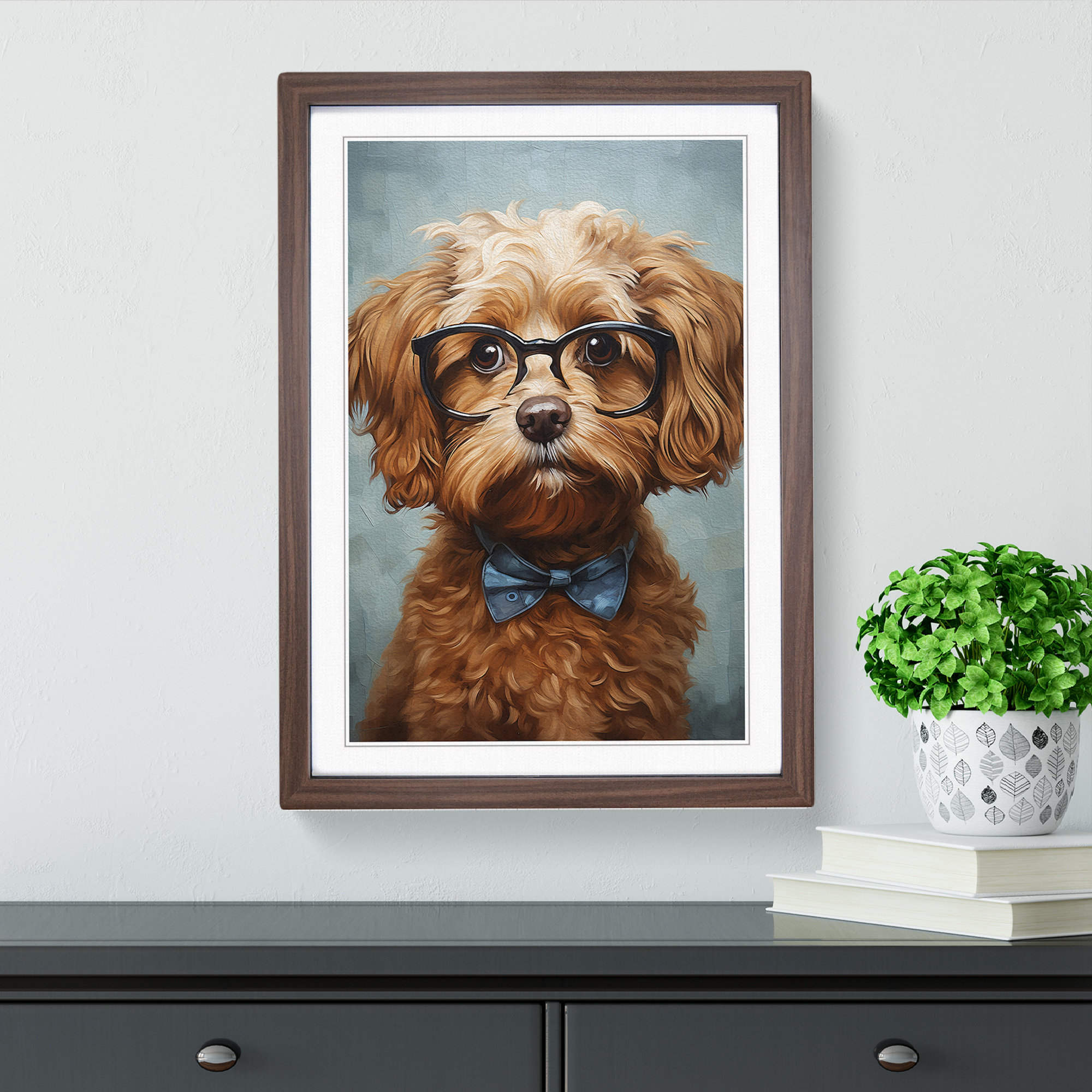 Happy Larry Cockapoo with Glasses Painting | Wayfair.co.uk