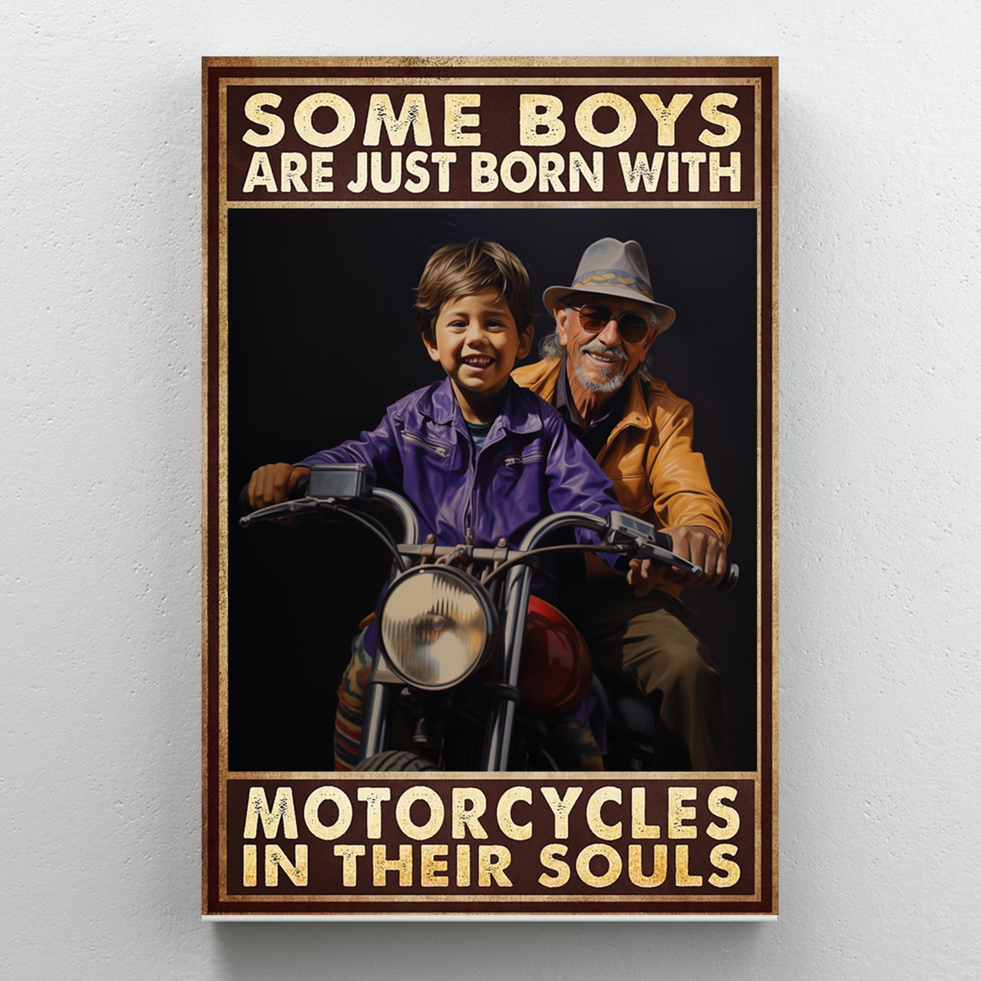 Trinx Some Boys Are Just Born With Motorcycles On Canvas Graphic Art ...