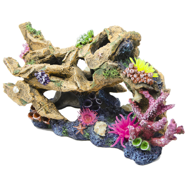 Penn Plax Deco-Wrecks Tan Plane Coral Scape Aquarium Decoration | Wayfair